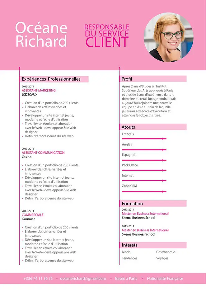 Top 10 des modèles de CV roses à télécharger
